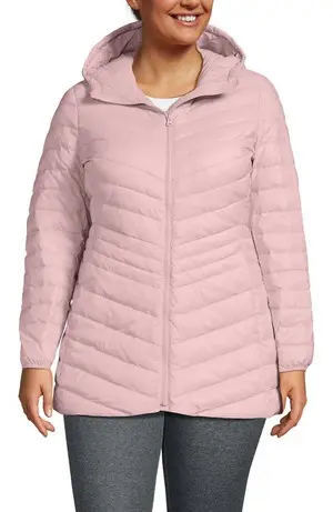 LANDS' END Wanderweight Packable Down Jacket - Light Mauve