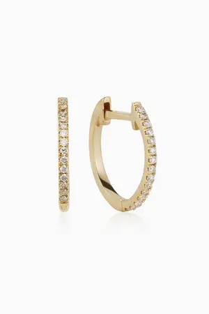 ORADINA 14k Gold Diamond Hoop Earrings - Yellow Gold - Diamonds