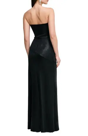 MARCELLA Ciel Strapless Metallic Gown