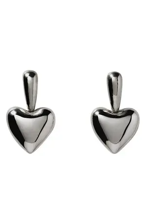 ANNIKA INEZ Voluptuous Heart Drop Earrings - Silver