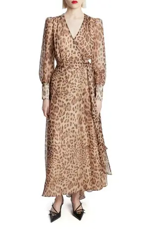 Leopard Print Wrap Dresses