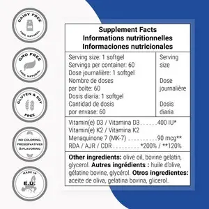 SUPERSMART Vitamin K2 Mk7 + Vitamin D3