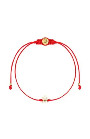 KARMA AND LUCK Innocent Guardian Lotus Charm Bracelet - Red/ Gold/ White