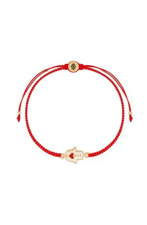 KARMA AND LUCK Expression Of Love Hamsa Heart Bracelet - Red/ Gold/ White