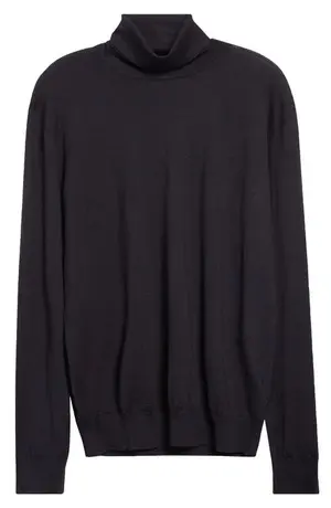 Zegna Cashmere & Silk Turtleneck Sweater - Navy