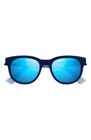 Maui Jim Maoli Round Frame Sunglasses - Blue/ Blue Hawaii