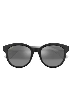 Maui Jim Ihupani Round Sunglasses - Black/ Neutral Grey