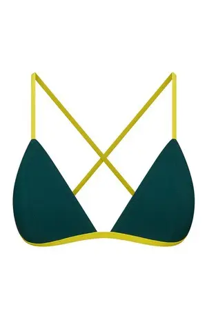 ANSEA Ansea Reversible Triangle Bikini Top Chartreuse/forest