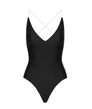 ANSEA Reversible Tie Back One Piece - Black/white