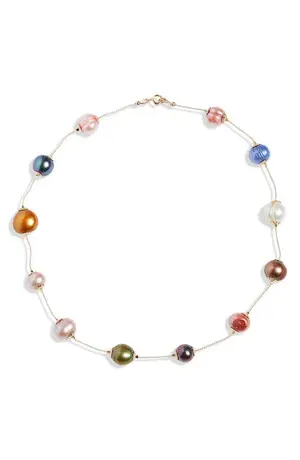 ISSHI Name Desnudette Pearl Necklace - Gold Multi
