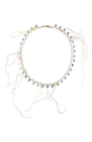 ISSHI Raindrop Necklace - Crystal Peche