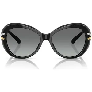 SWAROVSKI 56mm Butterfly Sunglasses - Black