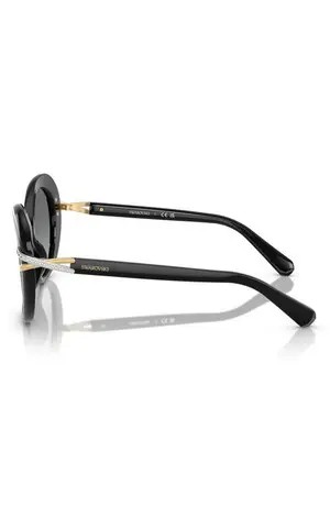 SWAROVSKI 56mm Butterfly Sunglasses - Black