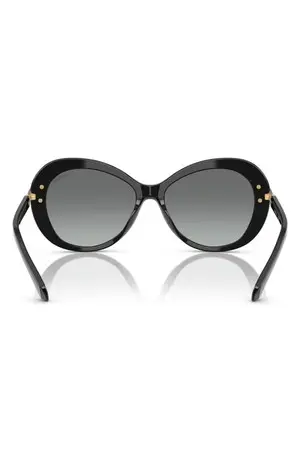 SWAROVSKI 56mm Butterfly Sunglasses - Black