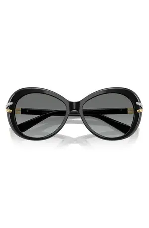 SWAROVSKI 56mm Butterfly Sunglasses - Black