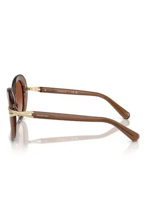SWAROVSKI 56mm Butterfly Sunglasses - Transparent Brown
