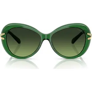 SWAROVSKI 56mm Butterfly Sunglasses - Transparent Green