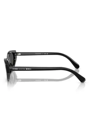 SWAROVSKI 53mm Round Frame Sunglasses