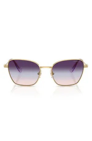 SWAROVSKI 55mm Pilot Sunglasses - Gold/brown/blue/violet