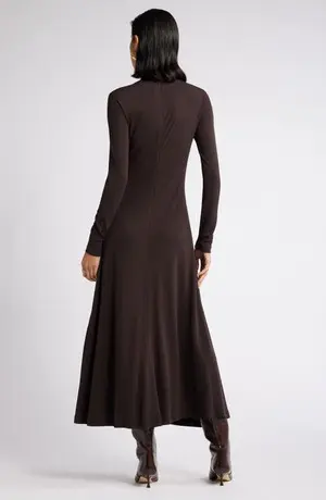 Nordstrom Long Sleeve Matte Jersey Dress In Brown Ganache - 71% Off |  Editorialist