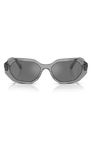 SWAROVSKI 54mm Octagon Sunglasses - Grey Mirror