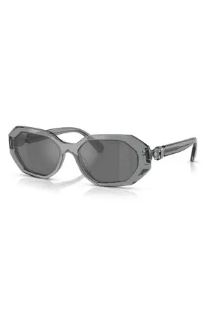SWAROVSKI 54mm Octagon Sunglasses - Grey Mirror