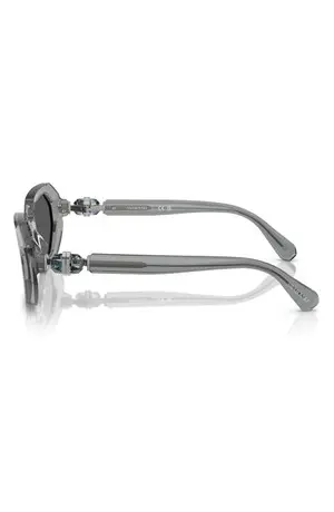 SWAROVSKI 54mm Octagon Sunglasses - Grey Mirror
