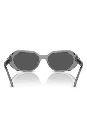 SWAROVSKI 54mm Octagon Sunglasses - Grey Mirror