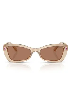 SWAROVSKI 54mm Irregular Sunglasses - Beige