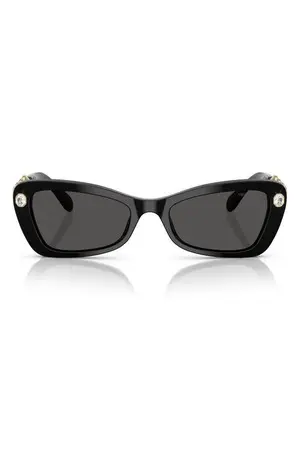 SWAROVSKI Swarovski 54mm Irregular Sunglasses Black