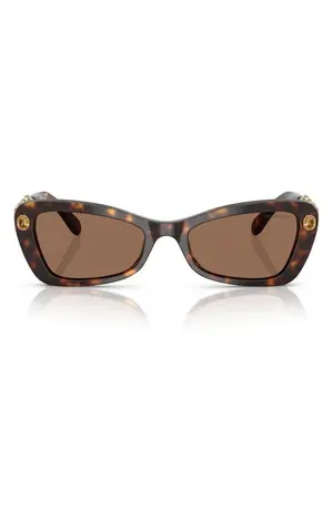 SWAROVSKI 54mm Irregular Sunglasses - Havana