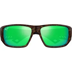 Maui Jim Keha Oversized Rectangular Sunglasses - Brown/ Mauigreen