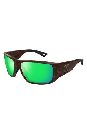 Maui Jim Keha Oversized Rectangular Sunglasses - Brown/ Mauigreen