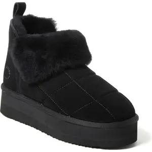 DEARFOAMS Fireside Bayswater Shearling Platform Bootie - Black