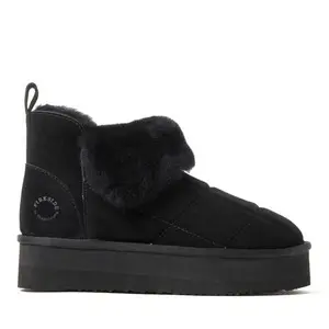 DEARFOAMS Fireside Bayswater Shearling Platform Bootie - Black