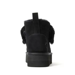 DEARFOAMS Fireside Bayswater Shearling Platform Bootie - Black