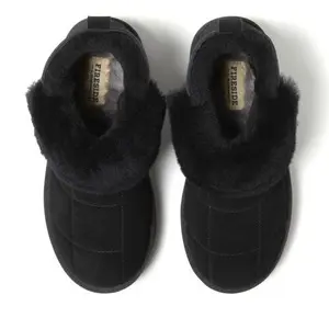 DEARFOAMS Fireside Bayswater Shearling Platform Bootie - Black