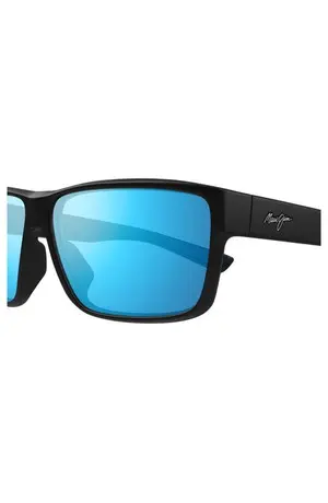 Maui Jim Uila Rectangular Sunglasses - Black/ Blue Hawaii