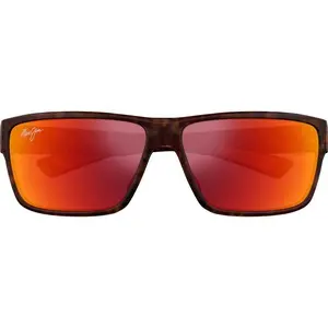 Maui Jim Uila Rectangular Sunglasses - Brown/ Hawaii Lava
