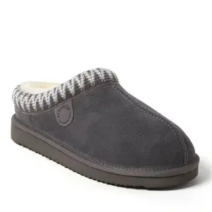 DEARFOAMS Fireside Greta Genuine Shearling Clog Slipper - Grey