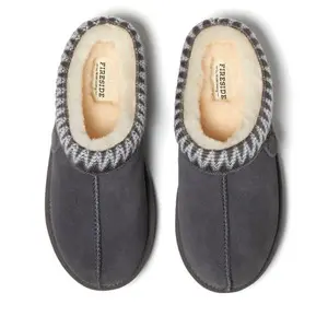 DEARFOAMS Fireside Greta Genuine Shearling Clog Slipper - Grey
