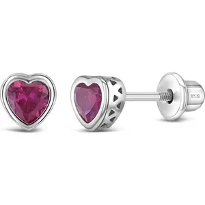 IN SEASON JEWELRY Cubic Zirconia Heart Earrings - July
