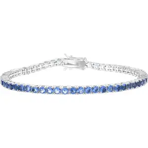DONATELLO GIAN Name' 4mm Round Cut Tanzanite Tennis Bracelet - Blue