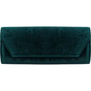 FOREVER & ALWAYS SHOES Forever & Always Scarlett Evening Clutch - Emerald Green Velvet