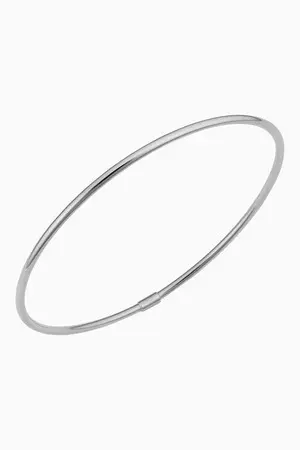 ORADINA 14k Gold Bangle Bracelet - White Gold