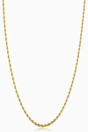ORADINA 14k Gold Roman Rope Chain Necklace - Yellow Gold