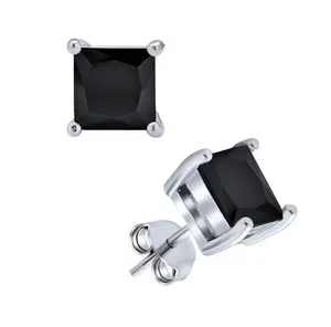 DONATELLO GIAN Name': Sterling Silver Stud Earrings - Black