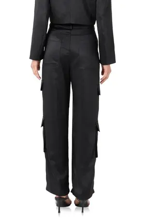 English Factory Satin Cargo Trousers