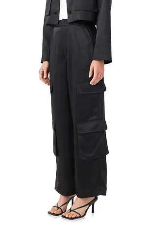 English Factory Satin Cargo Trousers