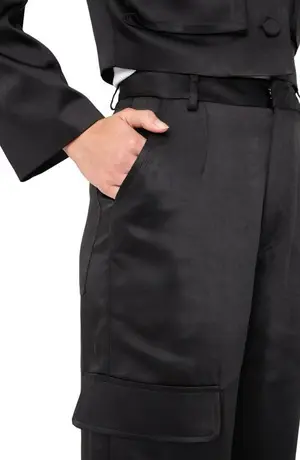 English Factory Satin Cargo Trousers